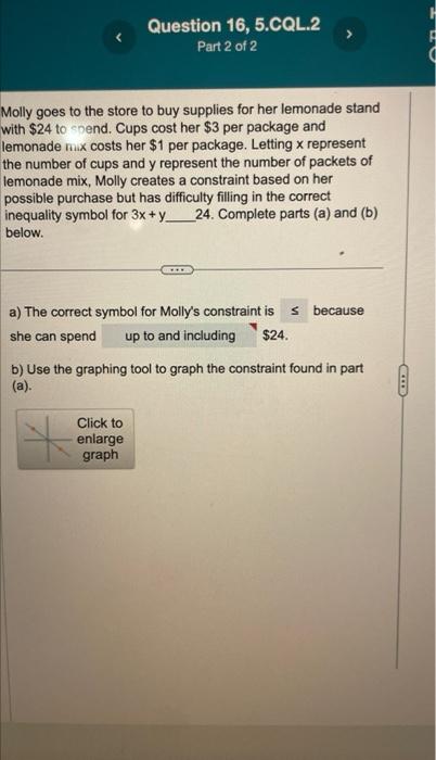 Solved Molly goes to the store to buy supplies for her | Chegg.com