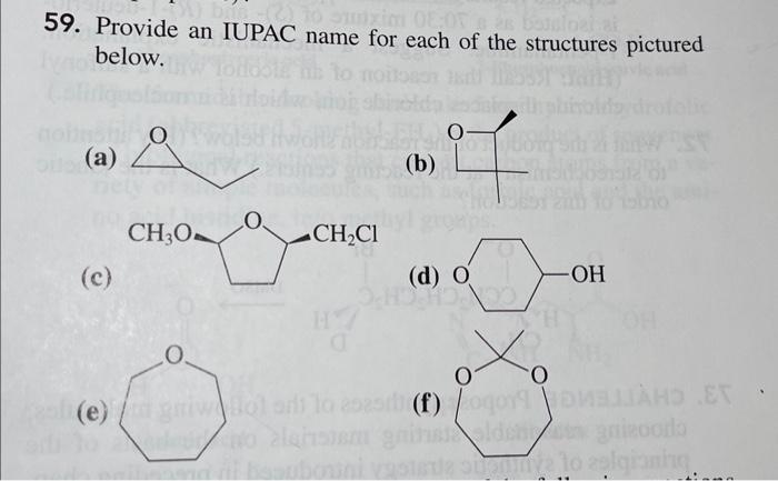 Solved 9. Provide an IUPAC name for each of the structures | Chegg.com