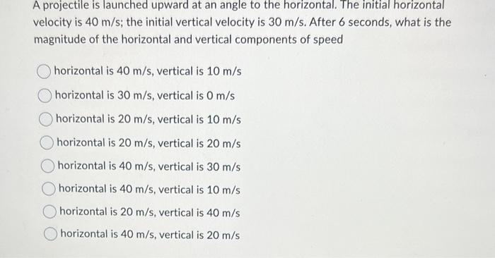 Solved A projectile is launched upward at an angle to the | Chegg.com