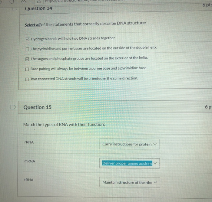 Solved E https 6 pts Question 14 Select all of the | Chegg.com