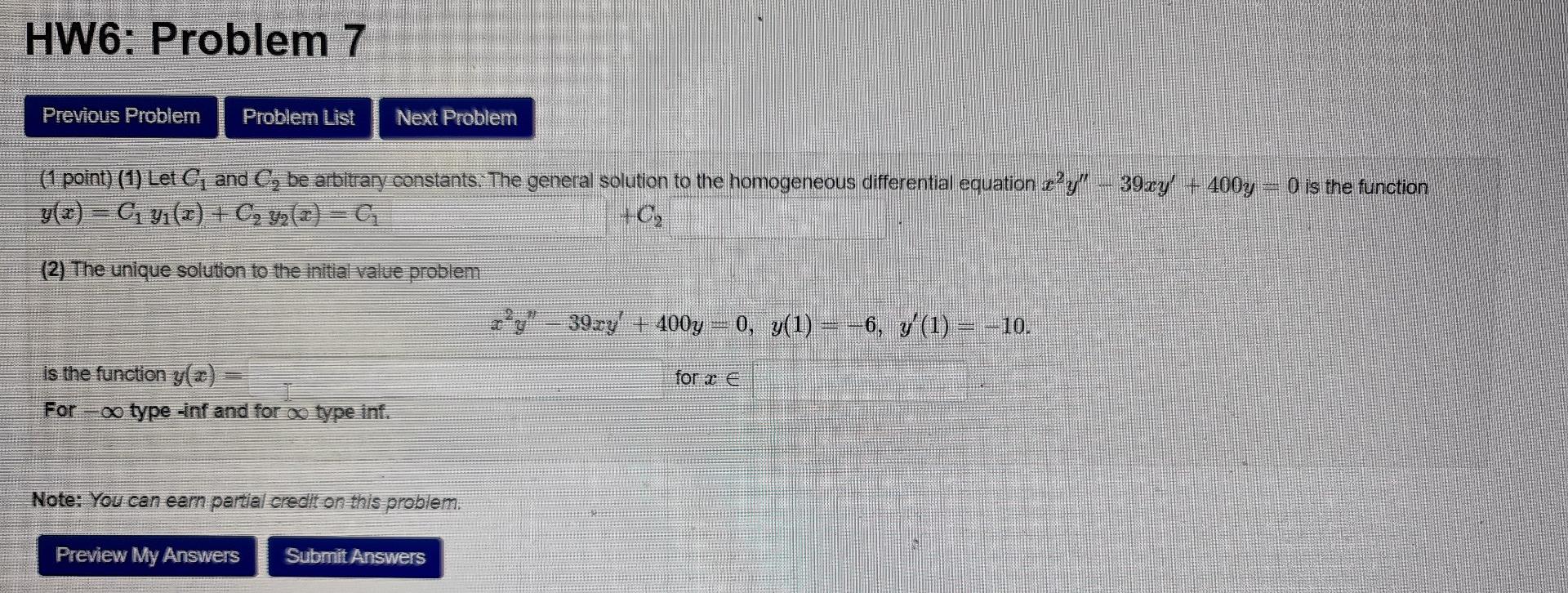 Solved HW6: Problem 7 Previous Problem Problem List Next | Chegg.com