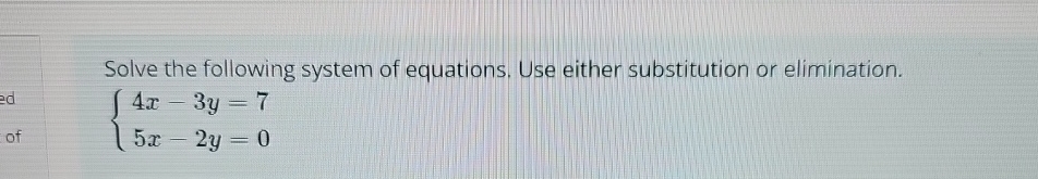 Solved Solve the following system of equations. Use either | Chegg.com