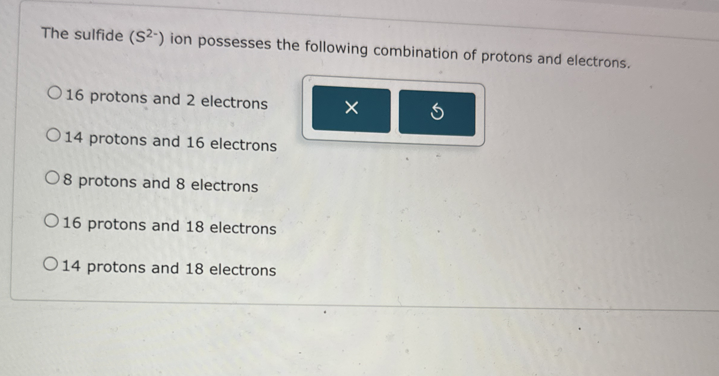 Solved The sulfide (S2-) ﻿ion possesses the following | Chegg.com