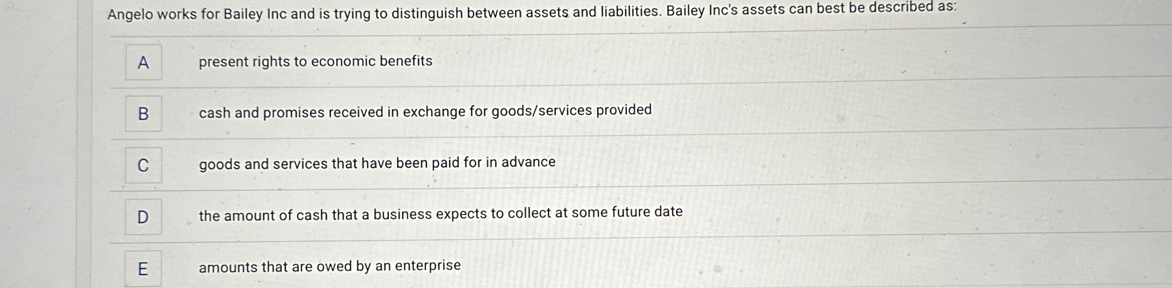 Solved Angelo works for Bailey Inc and is trying to | Chegg.com