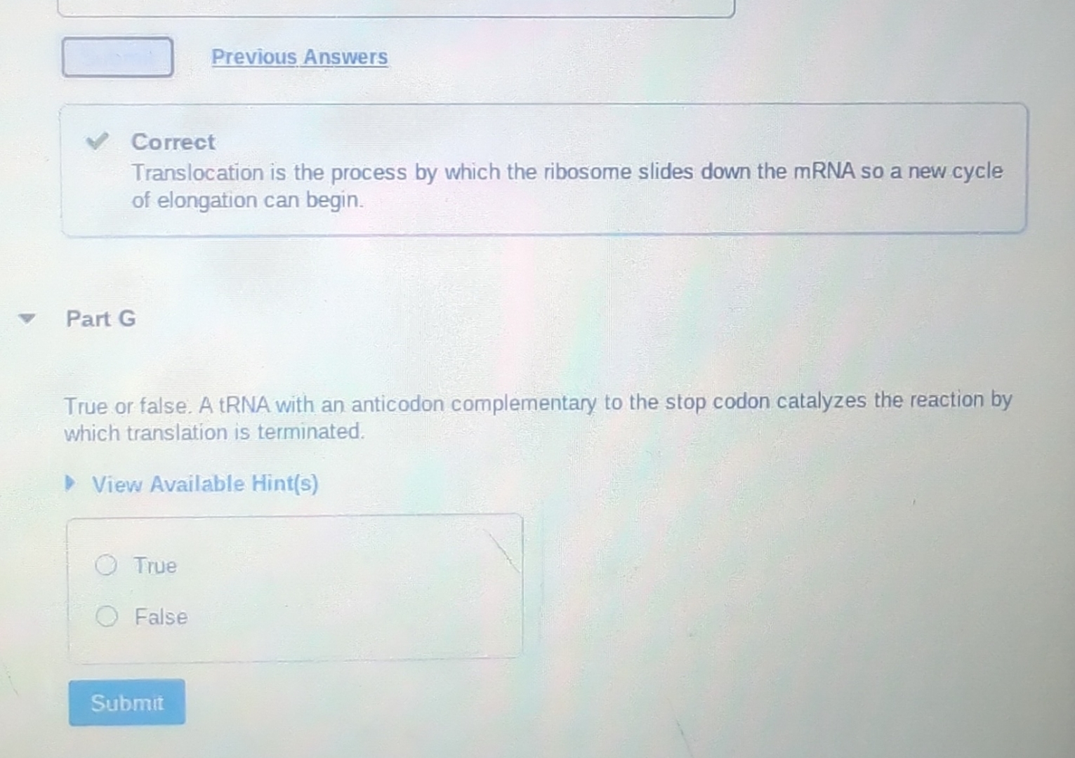 Solved Previous Answers ﻿CorrectTranslocation is the | Chegg.com