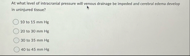 Solved At what level of intracranial pressure will venous | Chegg.com