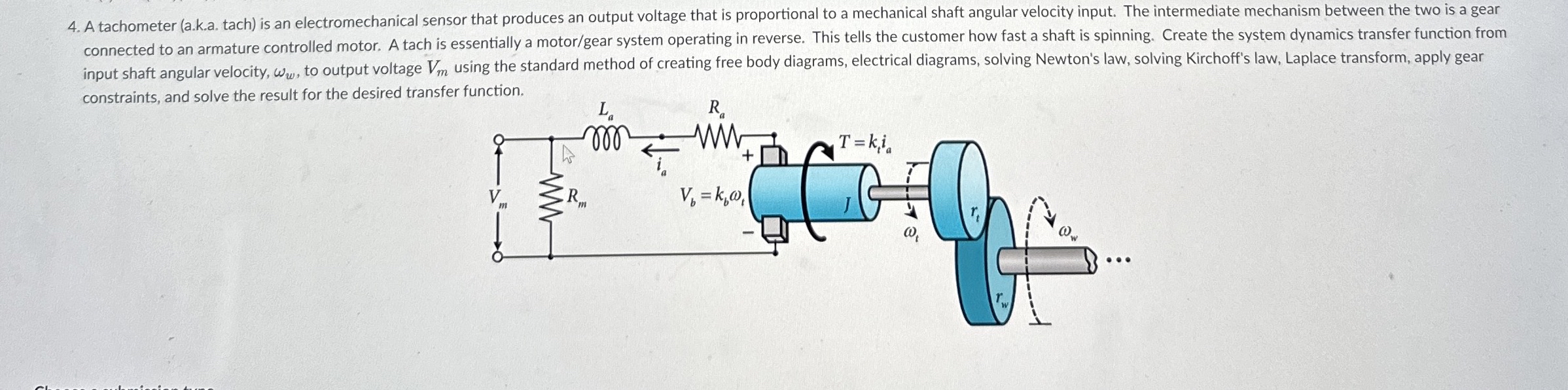 Solved A tachometer (a.k.a. ﻿tach) ﻿is an electromechanical | Chegg.com