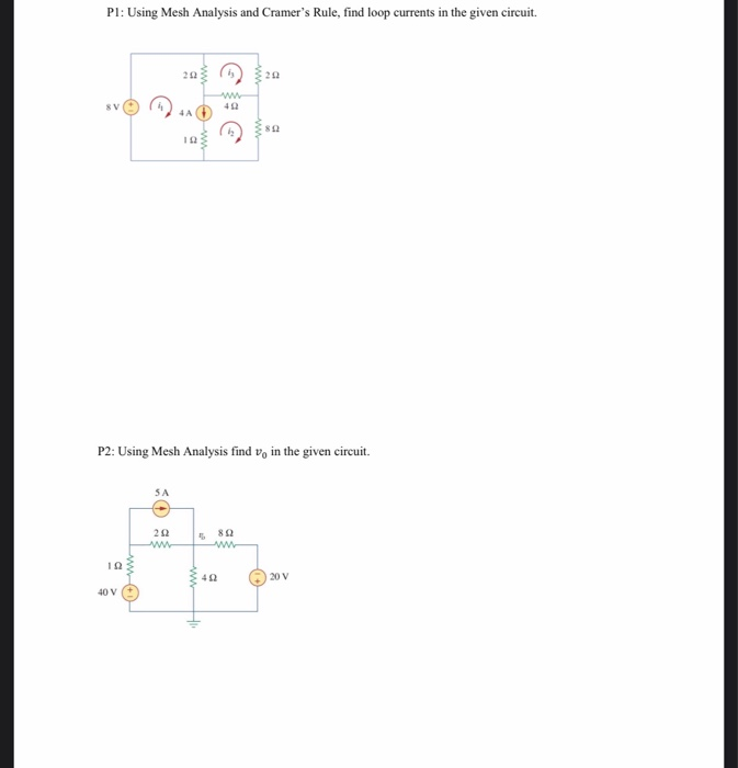 Solved PI: Using Mesh Analysis and Cramer's Rule, find loop | Chegg.com