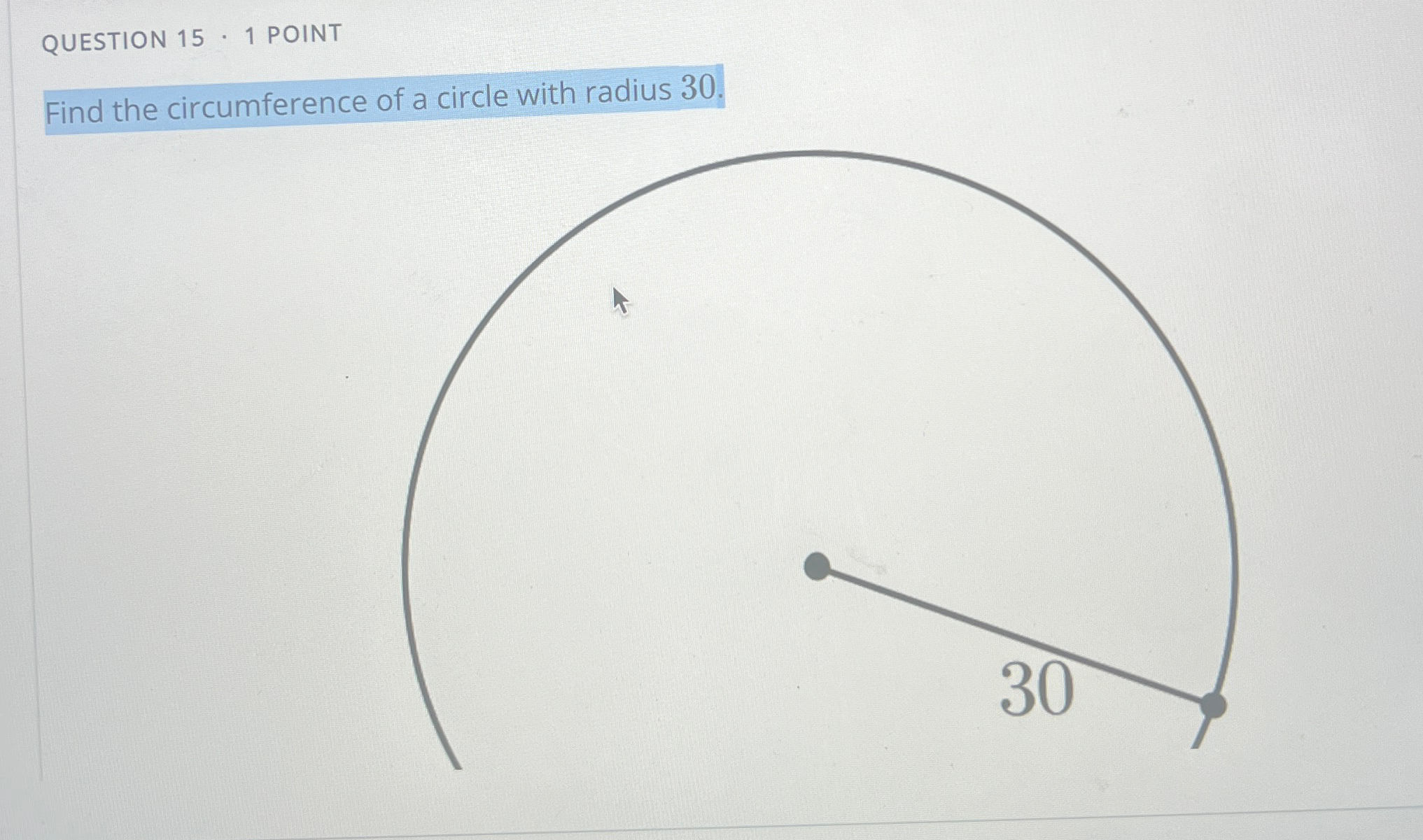 Solved QUESTION 151 ﻿POINTFind the circumference of a circle | Chegg.com