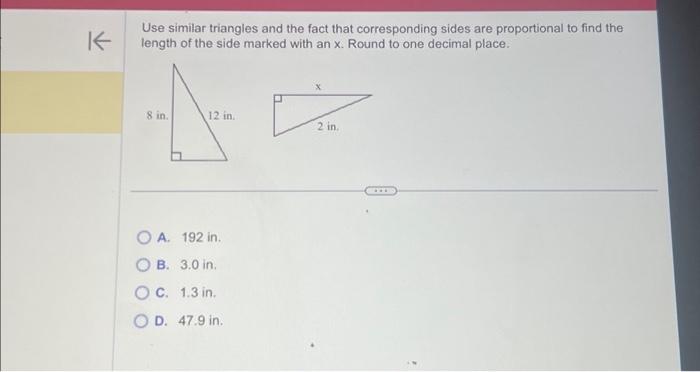 Use similar triangles and the fact that corresponding | Chegg.com