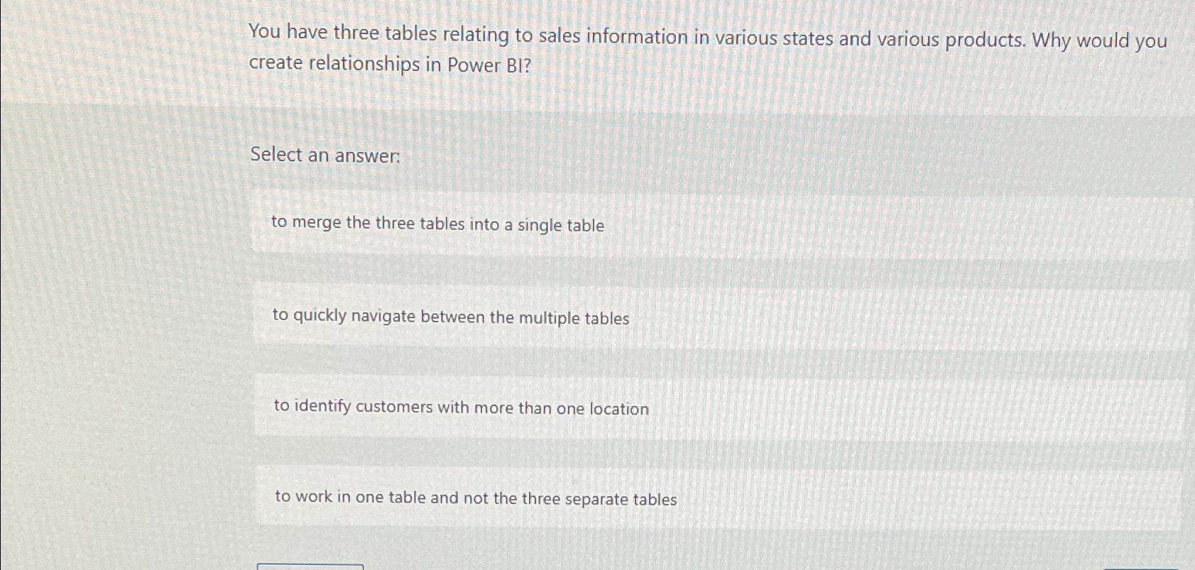 Solved You have three tables relating to sales information | Chegg.com Solved You have three tables relating to sales information | Chegg.com