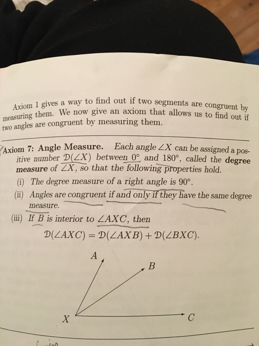 Solved Axiom 1 gives a way to find out if two segments are | Chegg.com