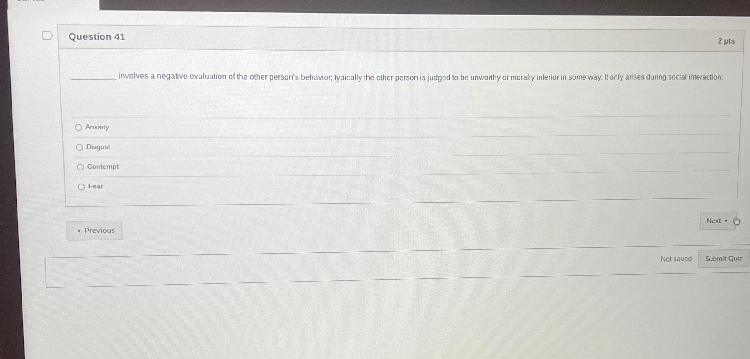 Solved Question 412ptsq, ﻿involves a negative evaluation of | Chegg.com
