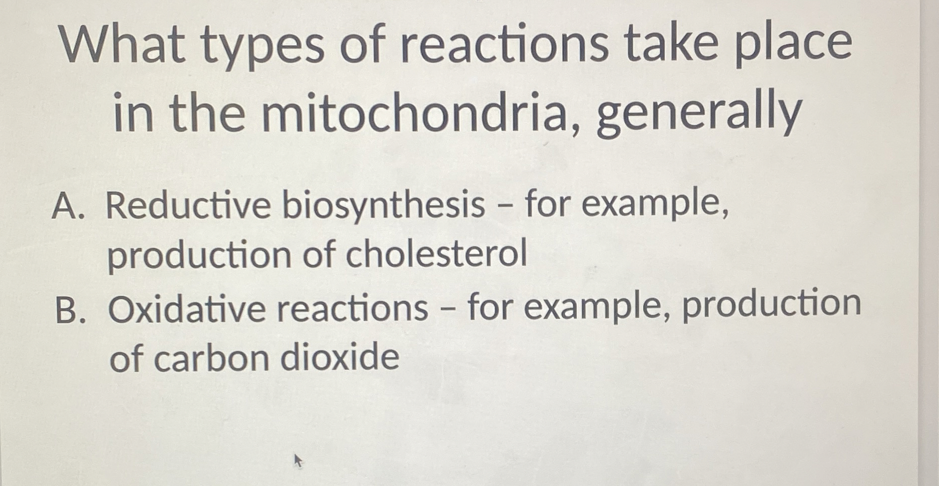 Solved What types of reactions take placein the | Chegg.com