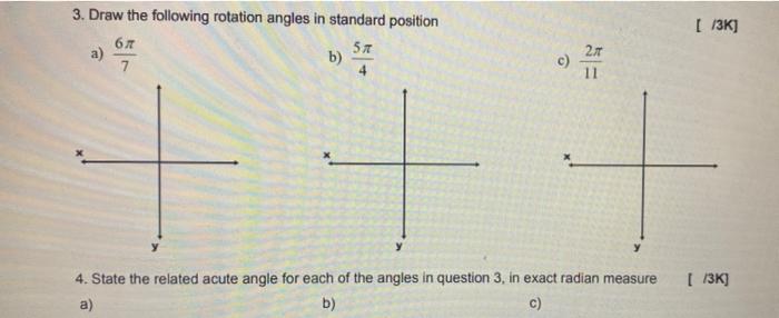 Solved 3. Draw the following rotation angles in standard | Chegg.com