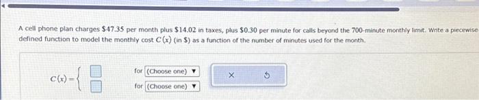 Solved A cell phone plan charges $47.35 per month plus | Chegg.com