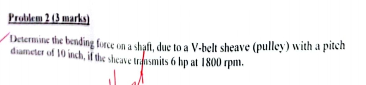 Solved Problem 2 (3 ﻿marks)Determine the bending force on a | Chegg.com