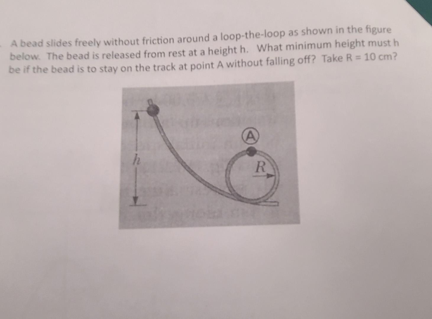 Solved A bead slides freely without friction around a | Chegg.com