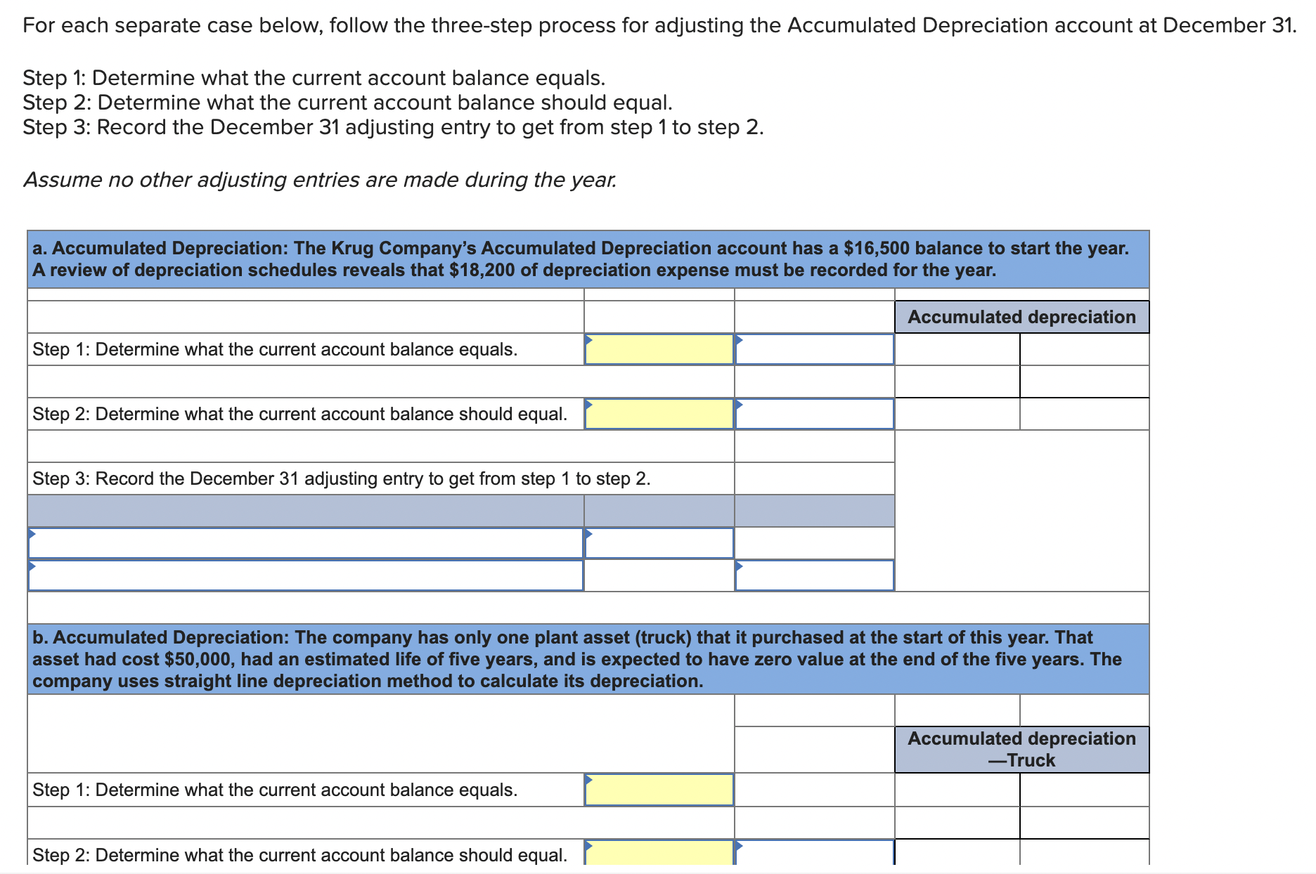 Solved For each separate case below, follow the three-step | Chegg.com