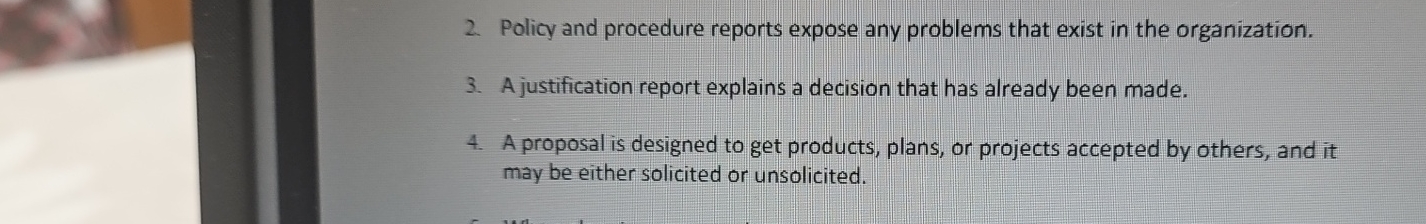 Solved Policy and procedure reports expose any problems that | Chegg.com