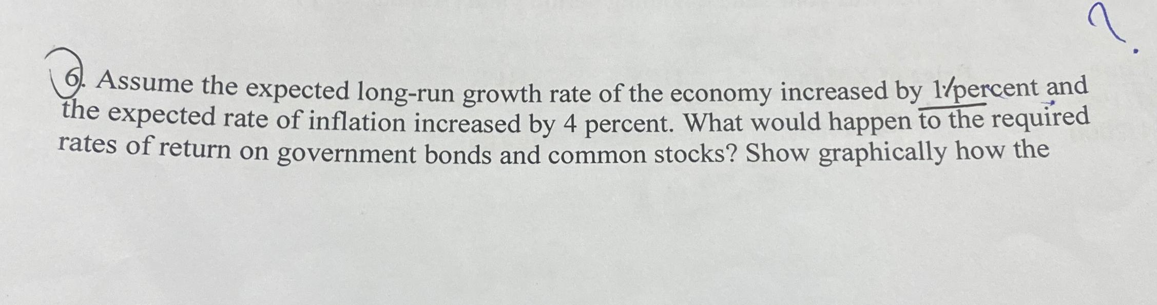 Solved Assume the expected long-run growth rate of the | Chegg.com