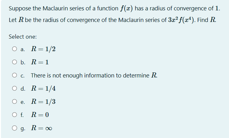 Solved Suppose the Maclaurin series of a function f(x) ﻿has | Chegg.com