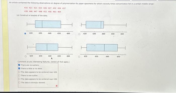 Solved An article contained the following observations on | Chegg.com