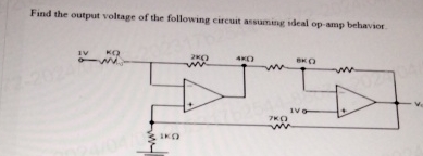 Solved Find the output voltage of the following circuit | Chegg.com