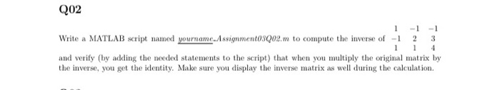 Solved Q02 2 4 Write a MATLAB script named | Chegg.com