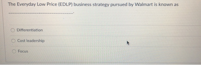 Solved The Everyday Low Price (EDLP) business strategy | Chegg.com