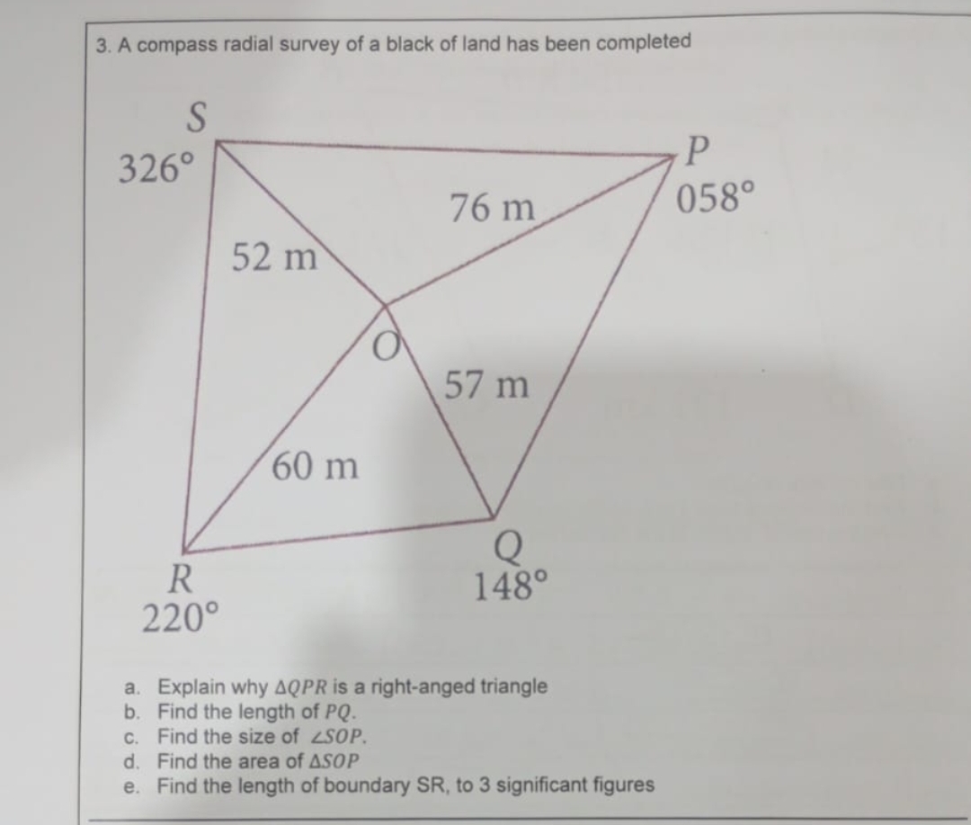 Solved by an EXPERT A compass radial survey of a black of land has been | Chegg.com