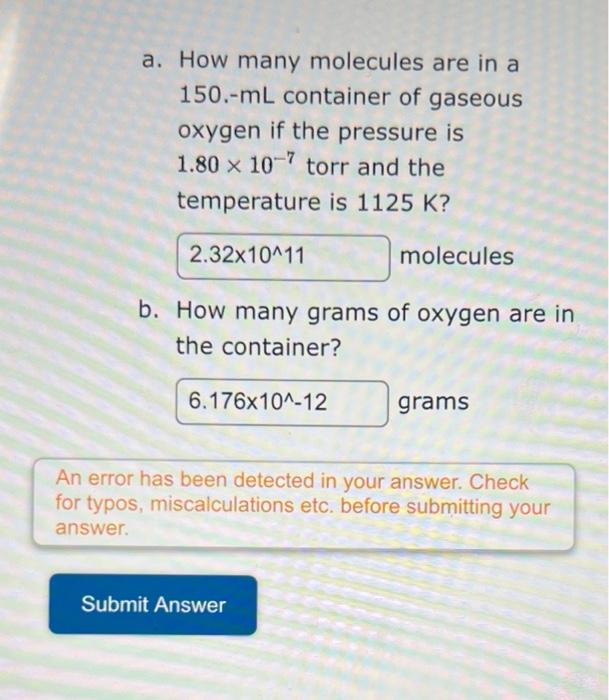 Solved An error has been detected in your answer. Check for | Chegg.com