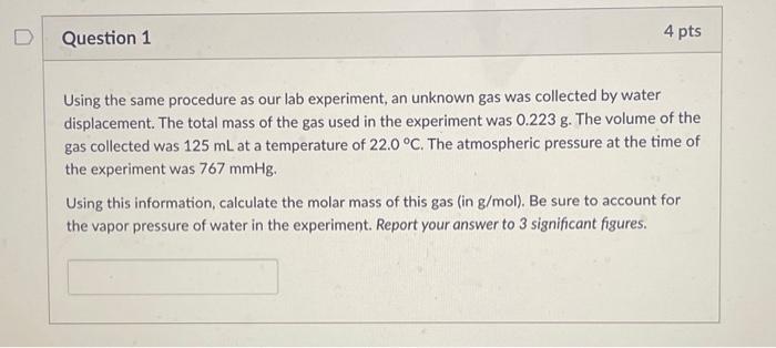 Solved Question 1 4 pts Using the same procedure as our lab | Chegg.com