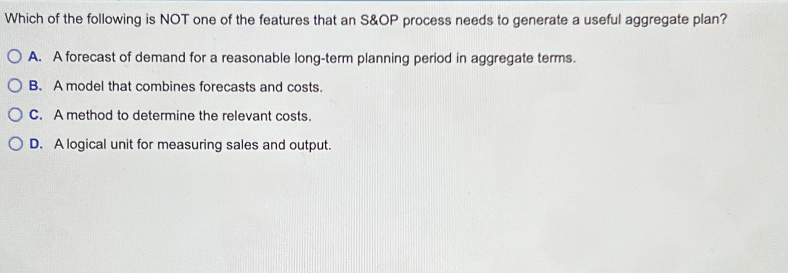 Solved Which of the following is NOT one of the features | Chegg.com
