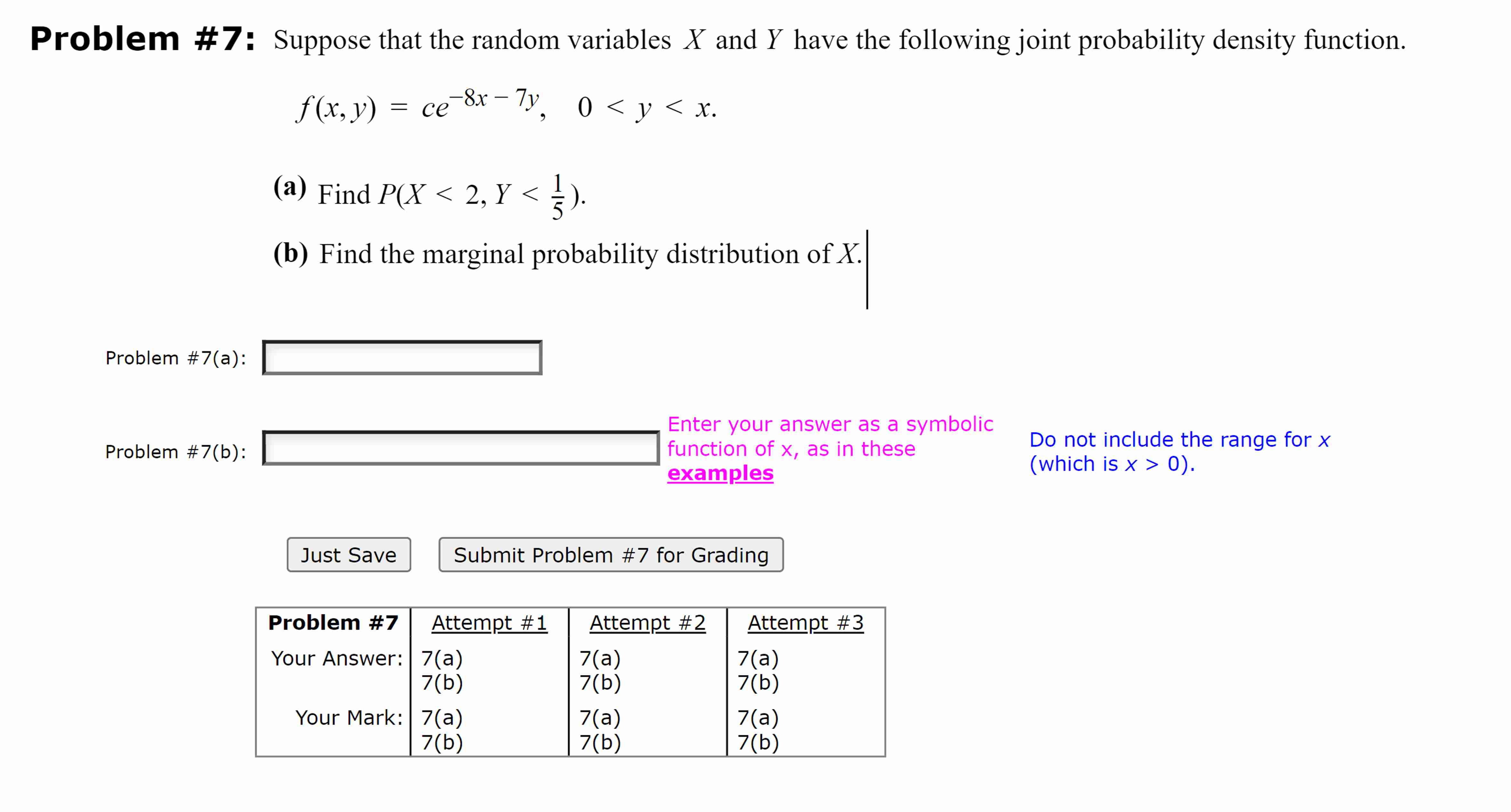 Solved Problem #7: Suppose that the random variables x ﻿and | Chegg.com