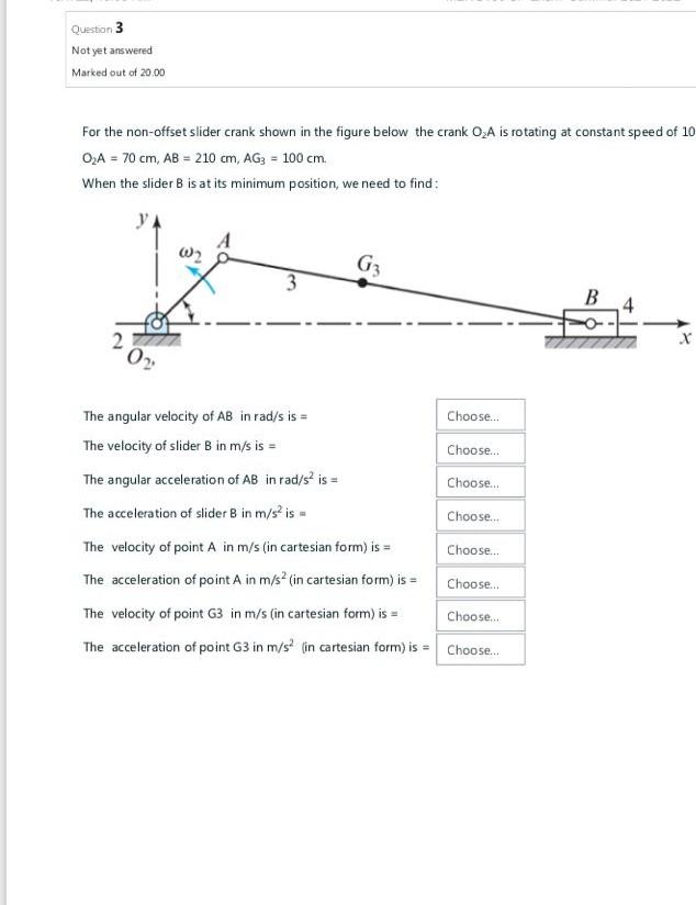 Solved For the non-offset slider crank shown in the figure | Chegg.com