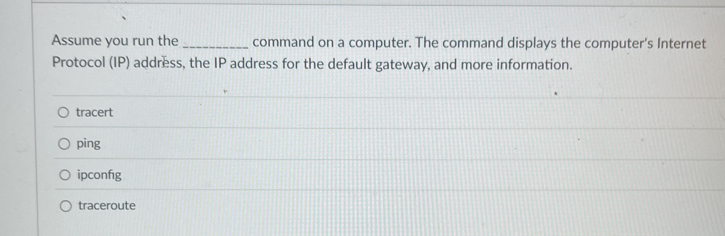 Solved Assume you run the q, ﻿command on a computer. The | Chegg.com