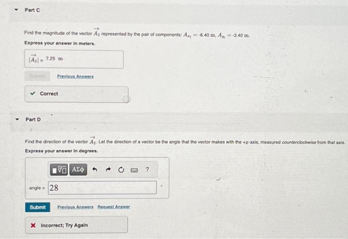 Solved Find the magnitude of the vector A2 represented by | Chegg.com