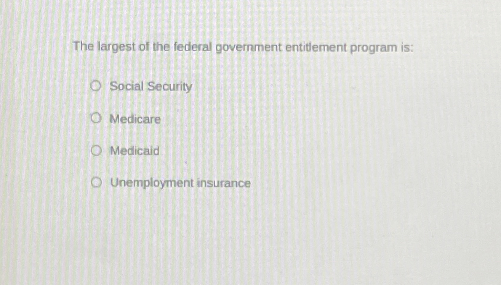 Solved The largest of the federal government entitlement | Chegg.com