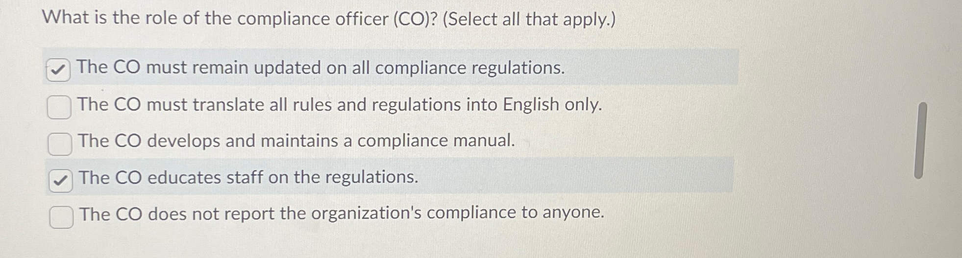 Solved What is the role of the compliance officer | Chegg.com
