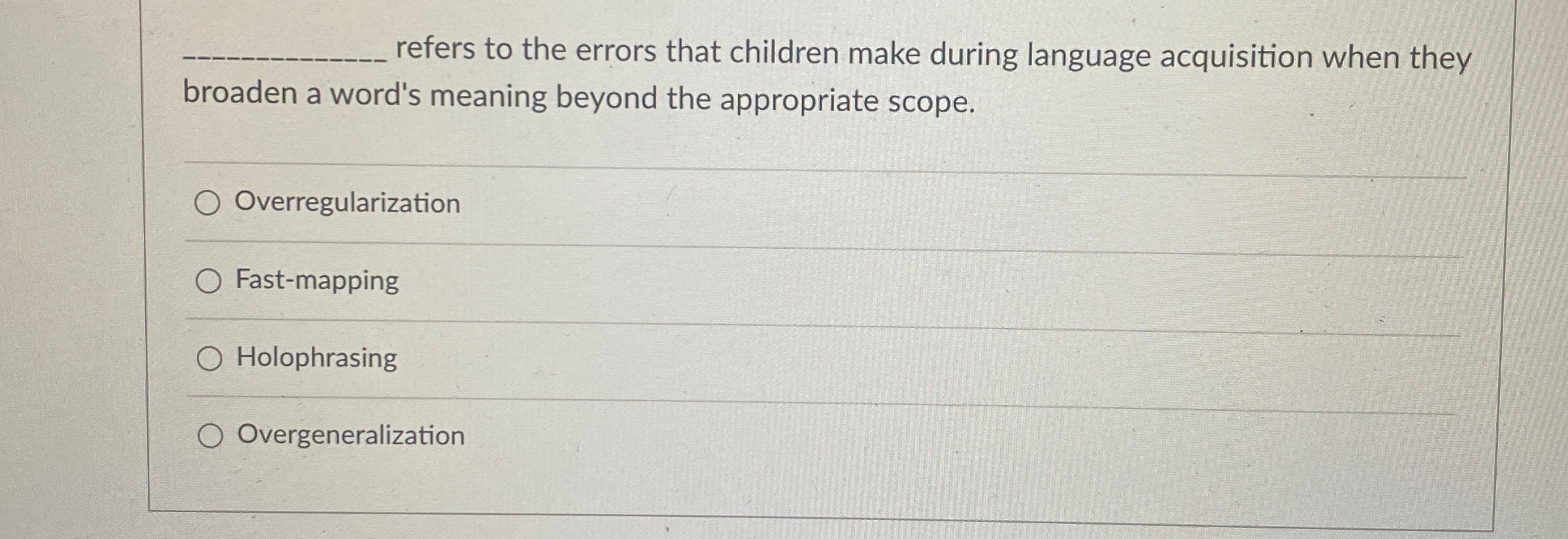 Solved refers to the errors that children make during | Chegg.com