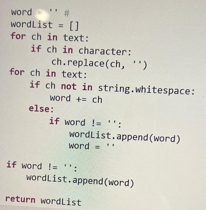 Solved 16. Write a function split(text, splitCharacters) | Chegg.com