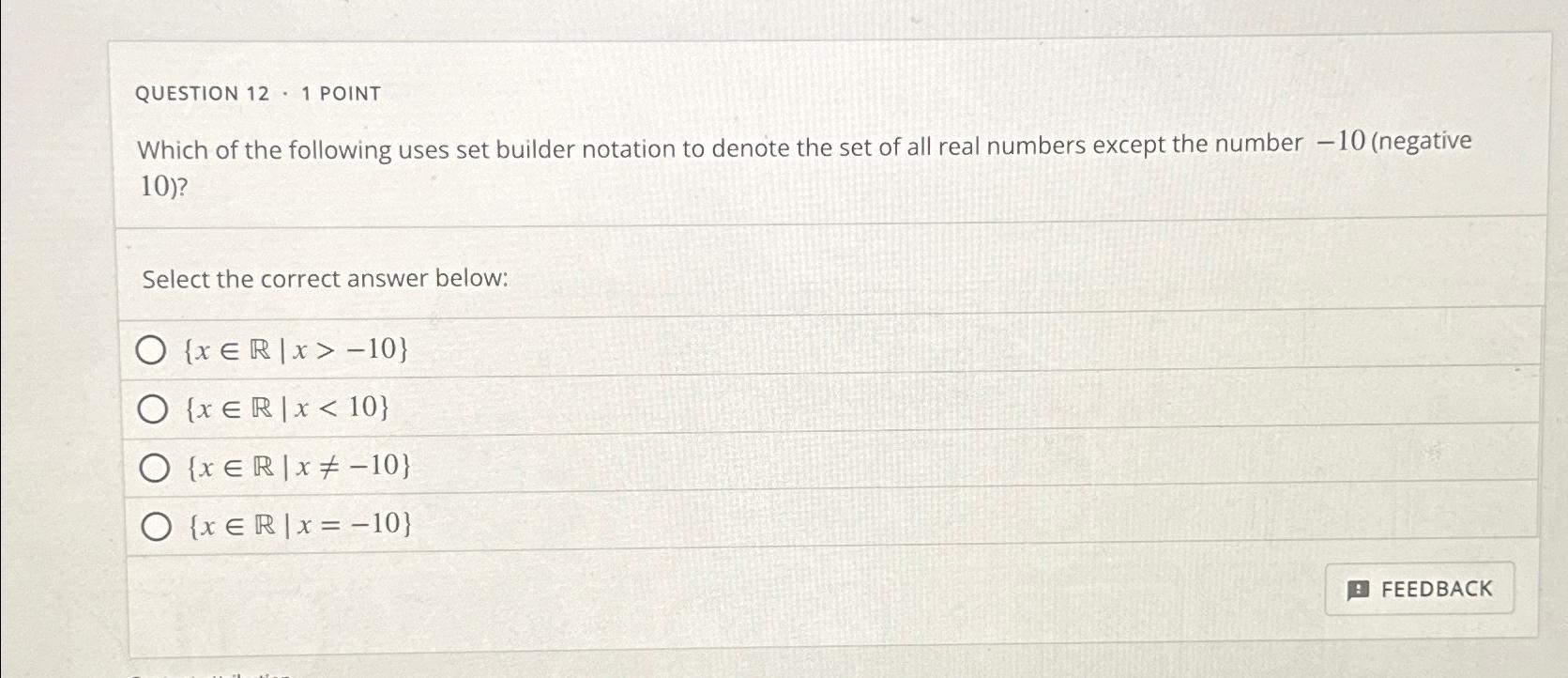 Solved QUESTION 12*1 ﻿POINTWhich of the following uses set | Chegg.com