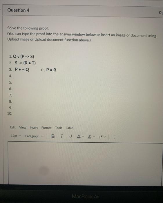 Solve the following proof. (You can type the proof | Chegg.com