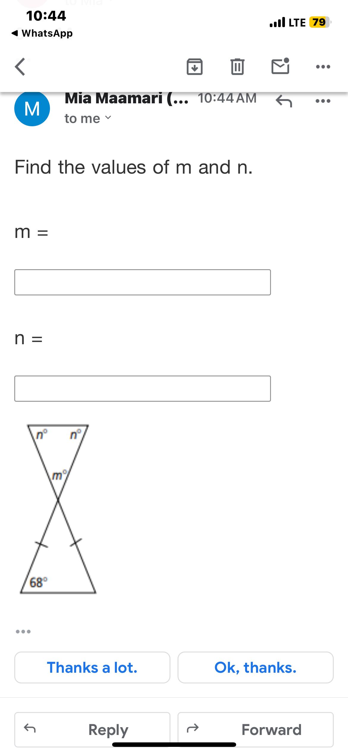Solved Find the values of m ﻿and n.m=n= | Chegg.com