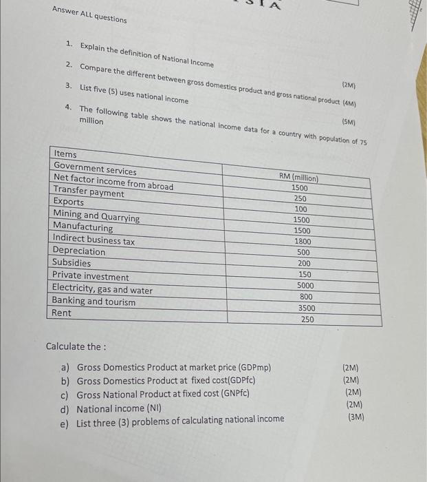 Solved Answer AlL questions 1. Explain the definition of | Chegg.com