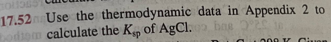 Solved 17.52 ﻿Use the thermodynamic data in Appendix 2 ﻿to | Chegg.com