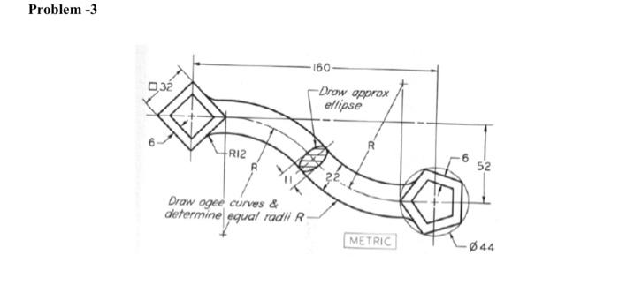 Solved Problem -3 032 -160 -Drow approx ellipse RI2 52 Draw | Chegg.com