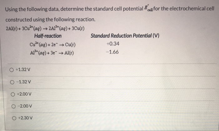 Solved Chemistry Help Using The Following Data Determine