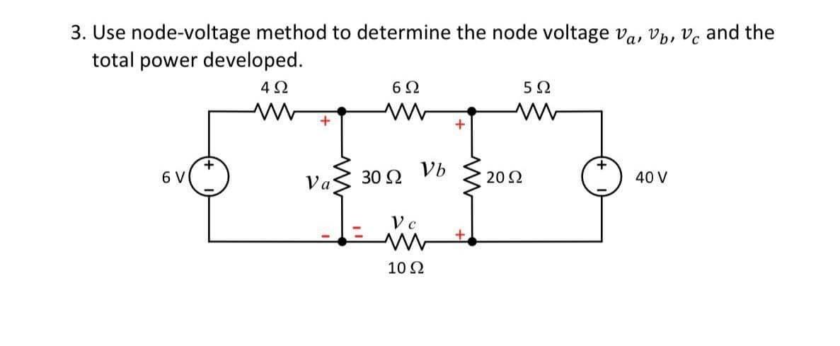 Solved 3. Use node-voltage method to determine the node | Chegg.com
